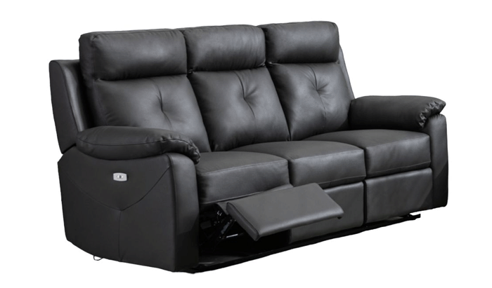 Milano 3 Seater Power Recliner Sofa in Anthracite Leather